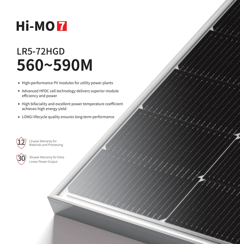 Longji Hi-Mo 7 LR5-72HGD 560~590M Solar Panels - Efficient Power
