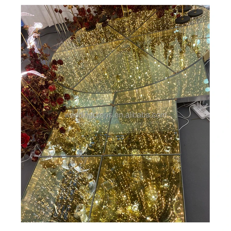 Luxury Wedding Glass Stage Platform with LED Lights