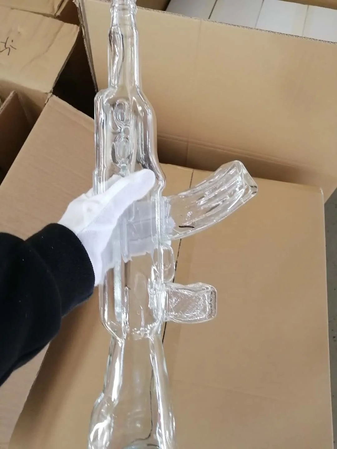 Customized Square Flat Decal Vodka AK-47 Spirits Glass Bottle