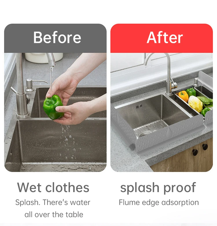 Factory Outlet Kitchen Sink Water Baffle Sink Countertop Splash Damper ...