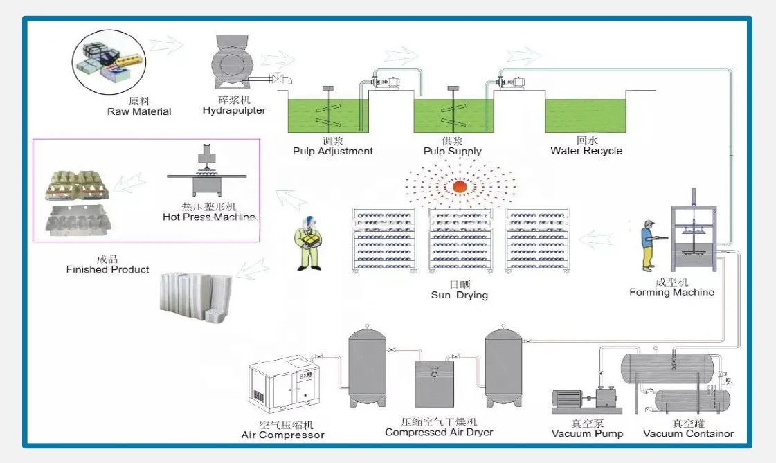 Plc Reciprocating Waste Paper Recycle Paper Pulp Vegetable Blueberry Industrial Packaging Tray ...
