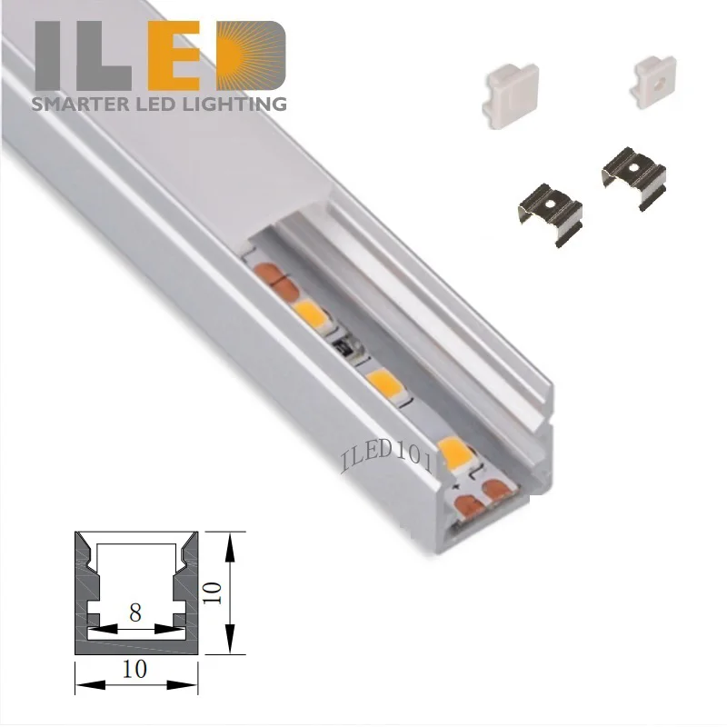 Slim Rectangle Led Strip Channel System U Shape Spotless Aluminum ...