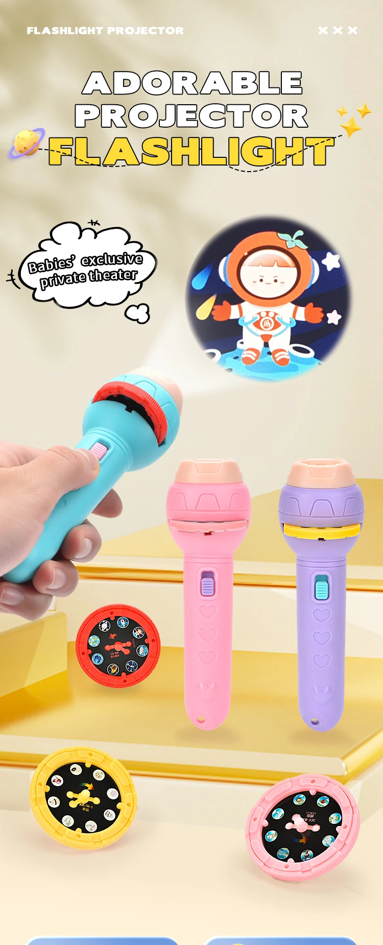 Children's Educational Toys Cartoon Flashlight Toys Flashlight ...