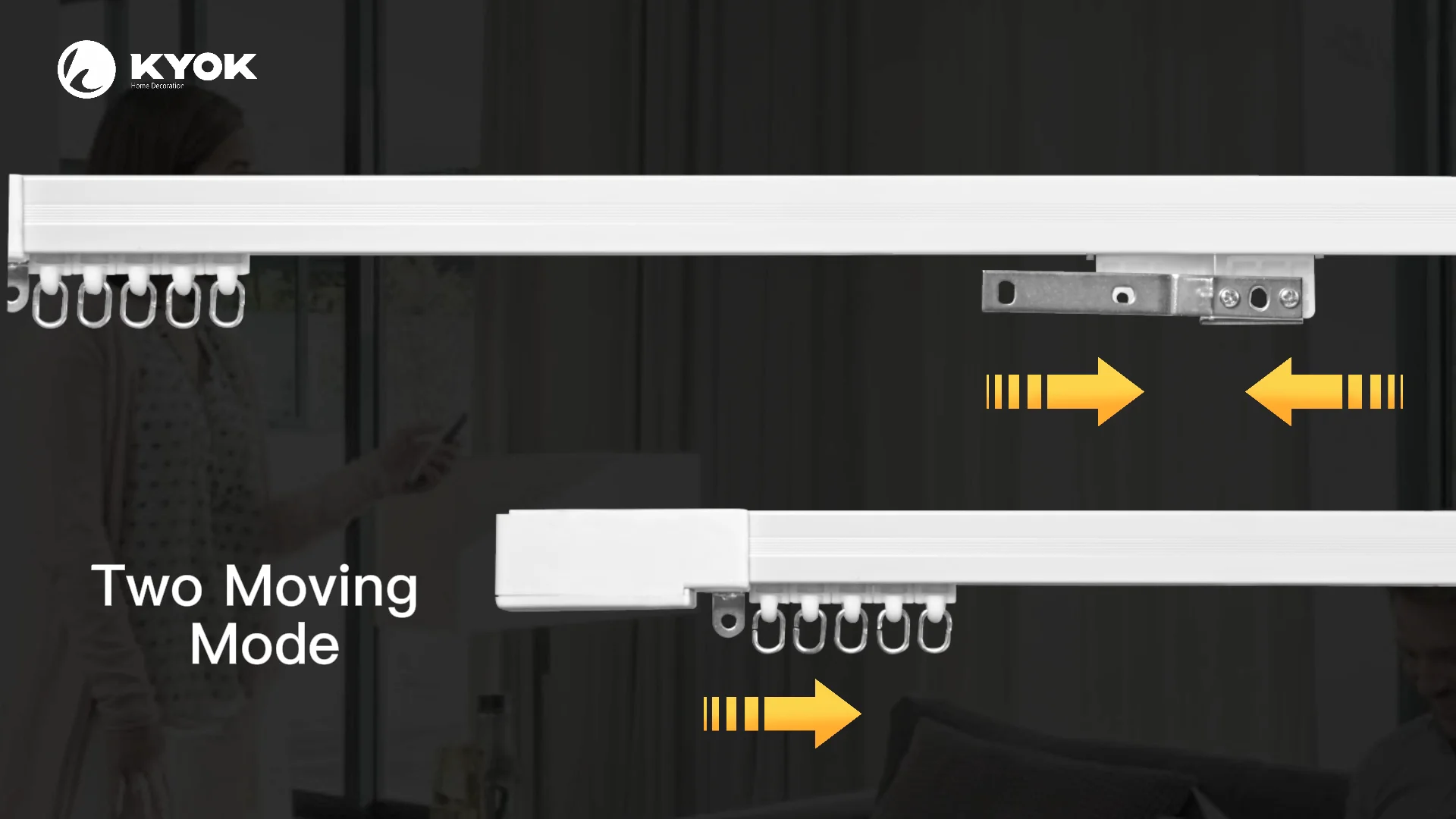 Free Shipping Kyok China Manufacture Ceiling Motorized Wave Curtain ...