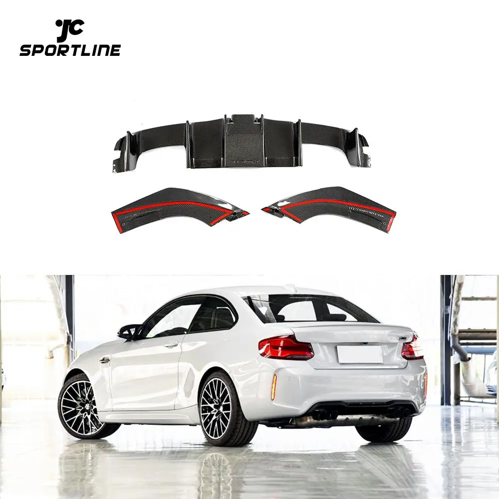 Carbon Fiber F87 M2 Rear Bumper Diffuser Lip light for BMW F87 M2 M2C ...