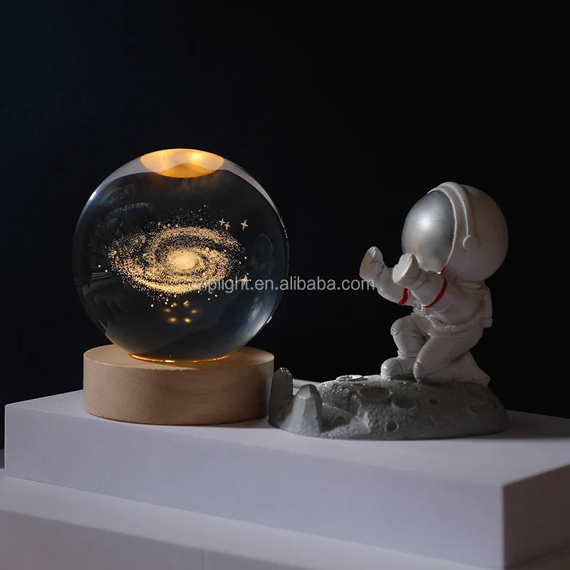 6CM Glass Solar System Planet Sphere - 3D Laser Engraved