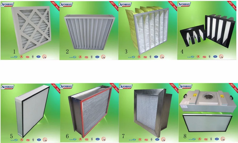 High Efficiency H13 H14 HEPA Box Filter with Partition Aluminum Foil ...