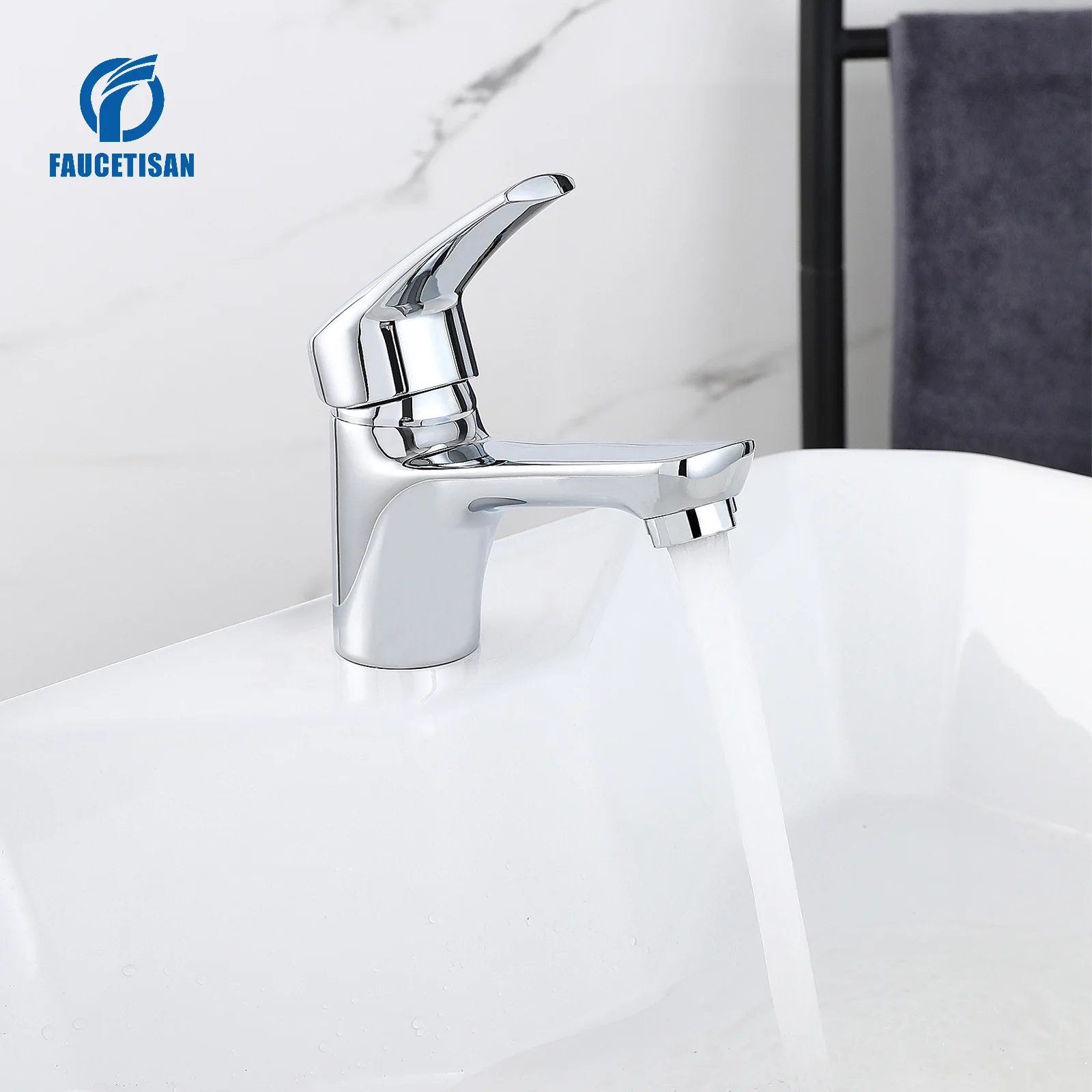 Single Handle Brass Mixer Tap Basin Faucet With Watermark Bathroom ...