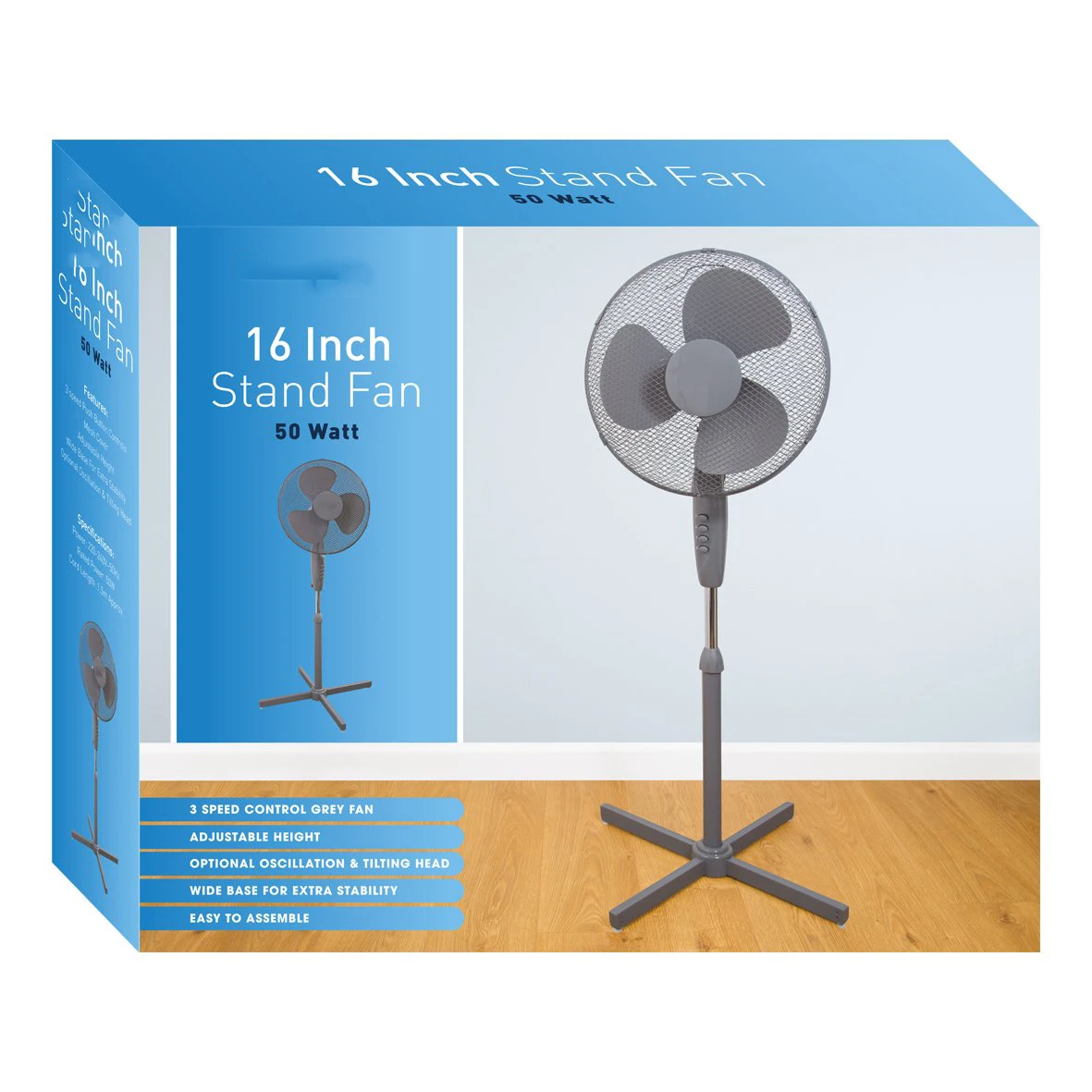 18-inch High Velocity Stand Fan Air Cooler With Safety Grill Electric ...