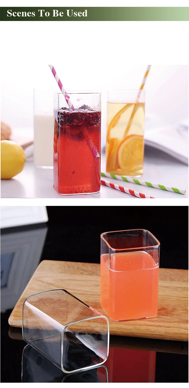 Square Glass Cups - Perfect for Water, Wine, & Cocktails