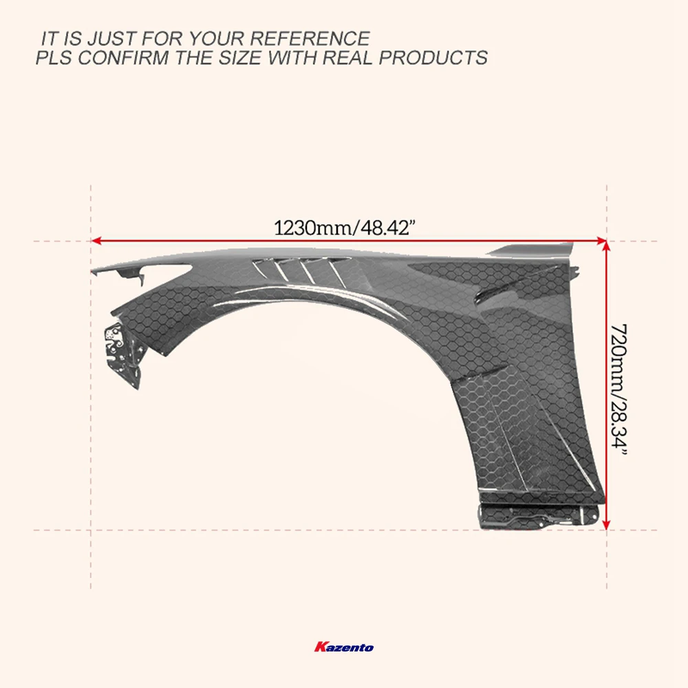 Car Body Kit Honey Comb Carbon Fiber Front Fender Side Wing for ...