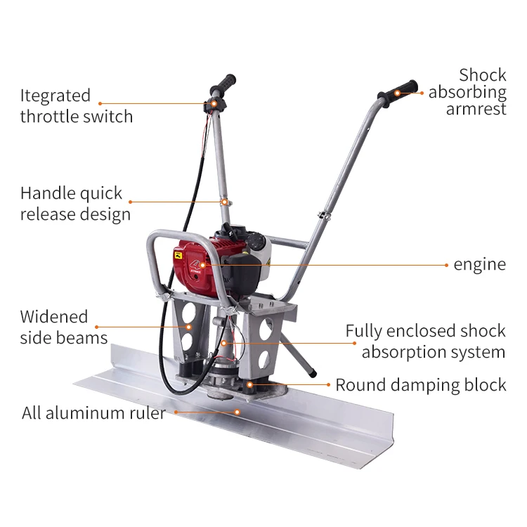 All Aluminum Body Concrete Vibration Ruler Concrete Vibrating Screed ...