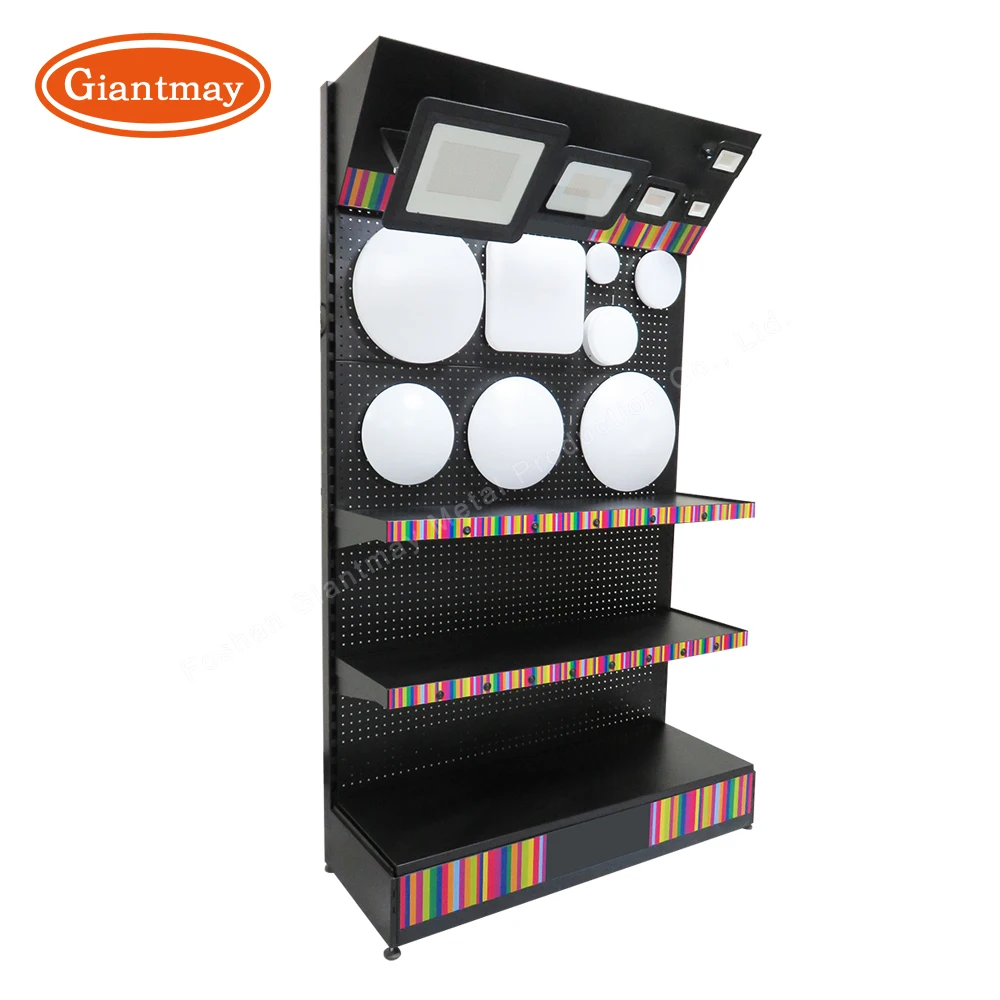 Metal Pegboard Bulb Accessories Retail Store Display Shelf Stand ...