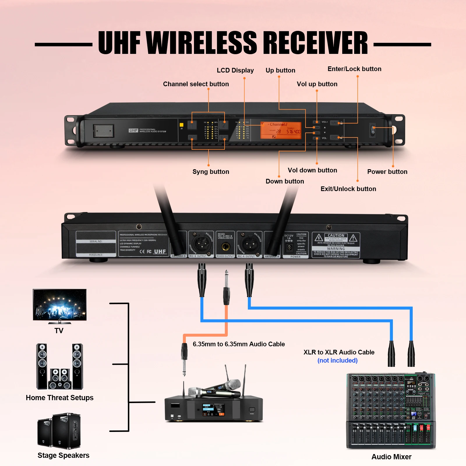 UX22 Professional 262FT Portable Microphone System