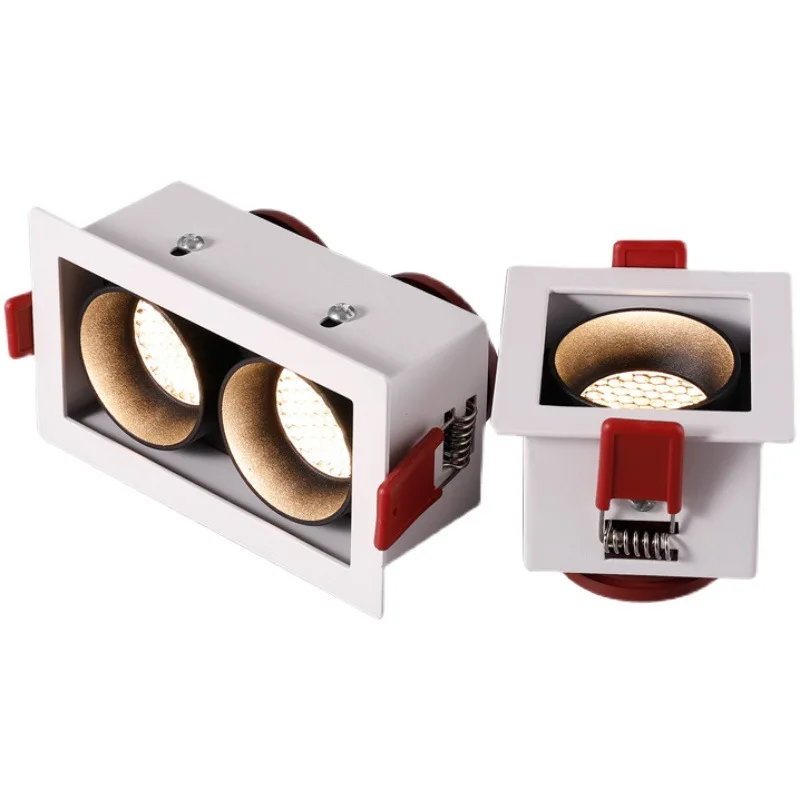 Flat Square Frame Spotlight COB Double Head Recessed LED Ceiling Light ...