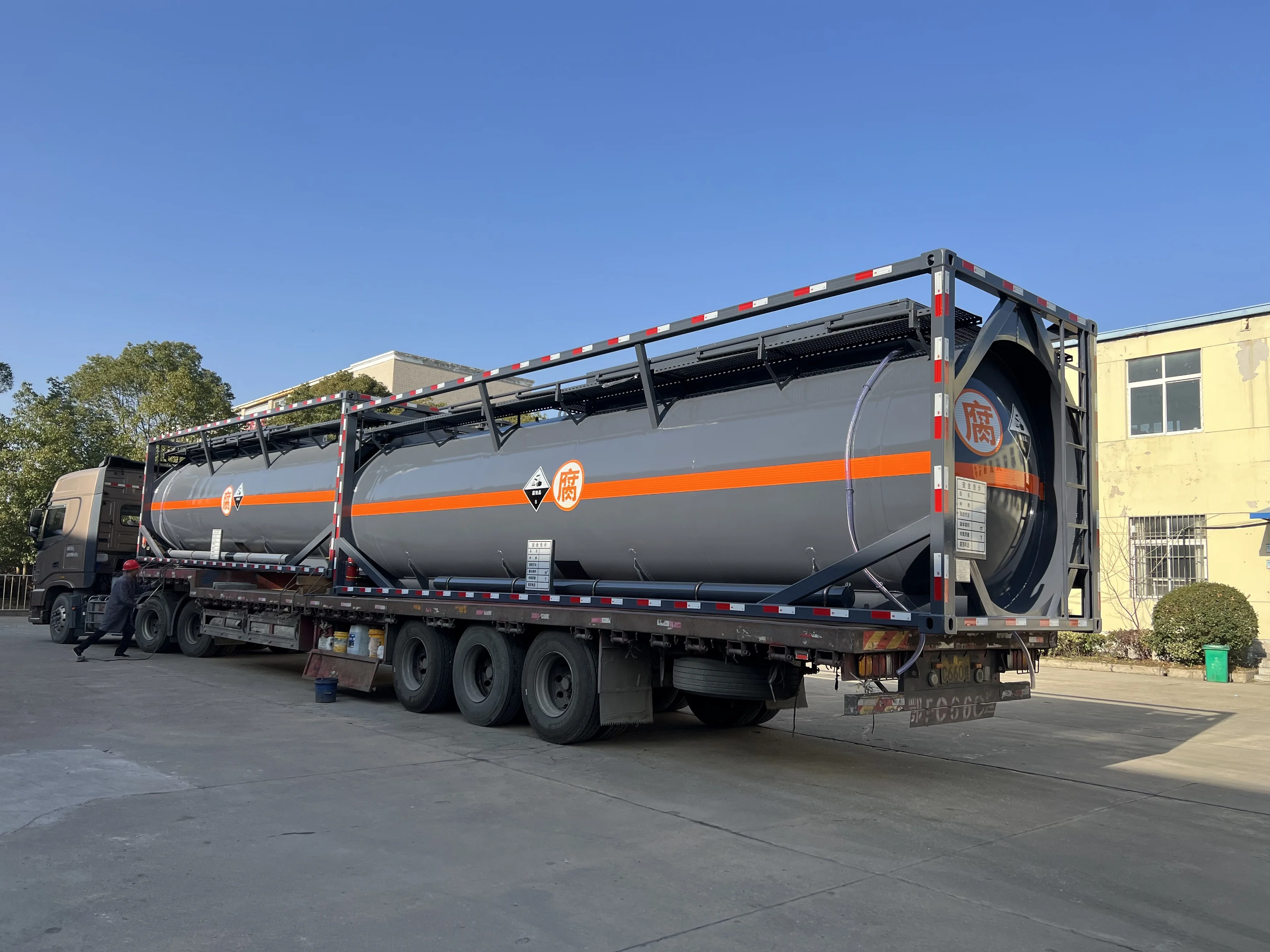 Customised 30ft Hydrofluoric Acid Tank Container With Fluorinated ...