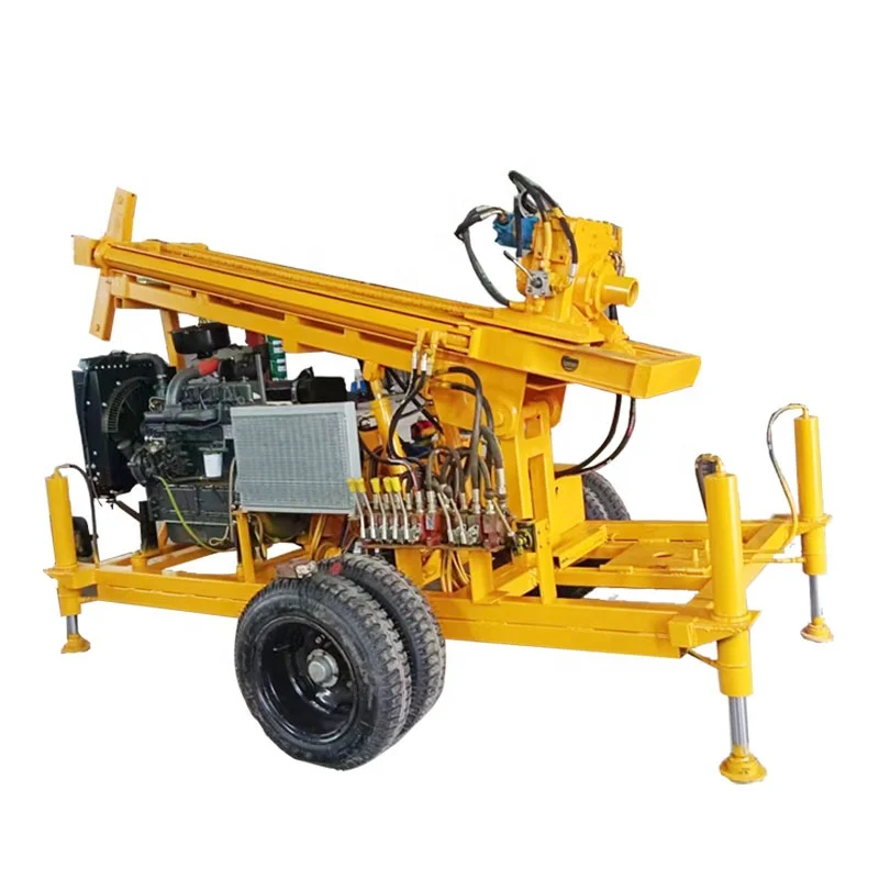 300 M Water Well Rig Portable Wheeled Pneumatic Borehole Deep Water ...