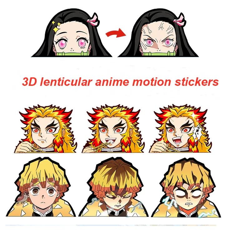 Wholesale Custom Cartoon 3d Lenticular Motion Sticker Anime Sticker Car ...