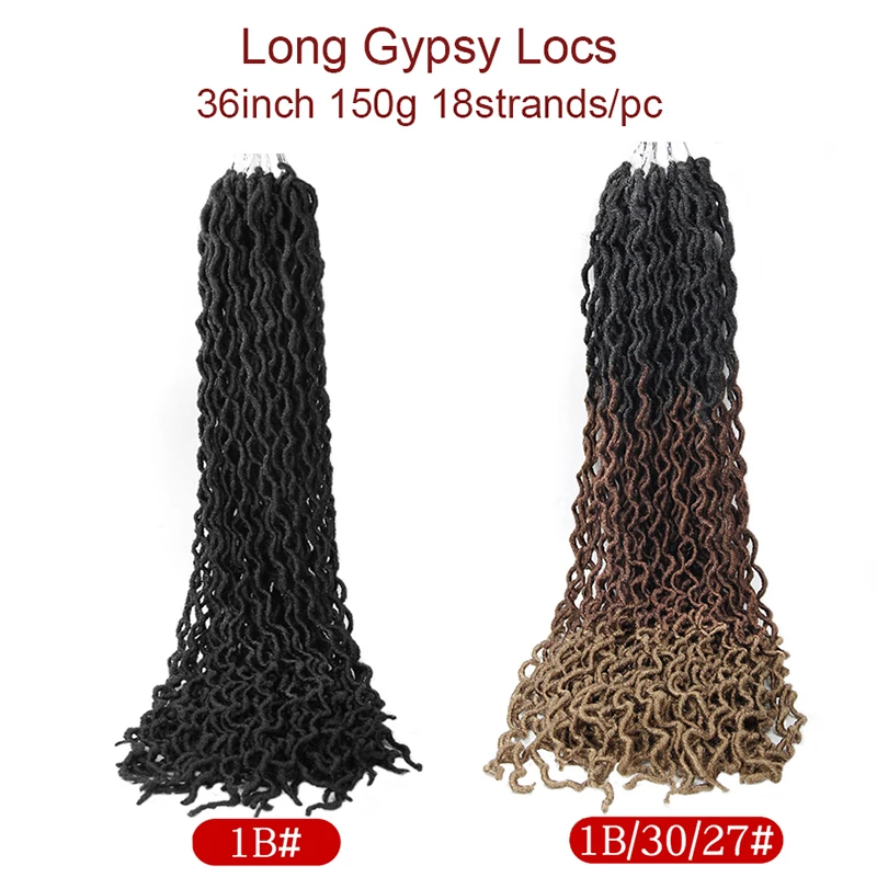 Synthetic Wavy Gypsy Locs Hair Nu Soft Faux Locs Crochet Jumbo Crotchet ...