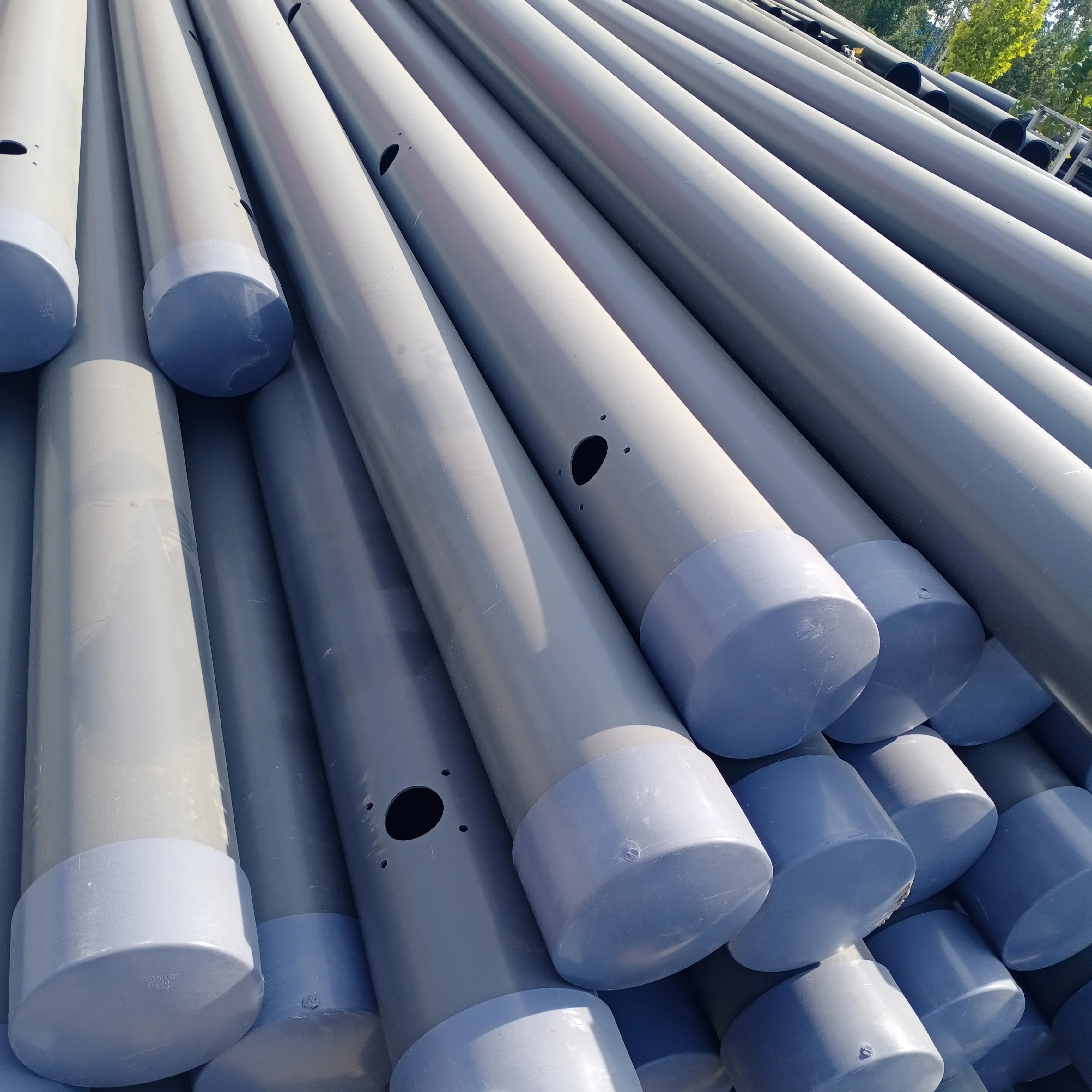 Factory Colored Pvc Pipe for Drainage 3 Rows of Holes Ooze Water Pipe 4 ...