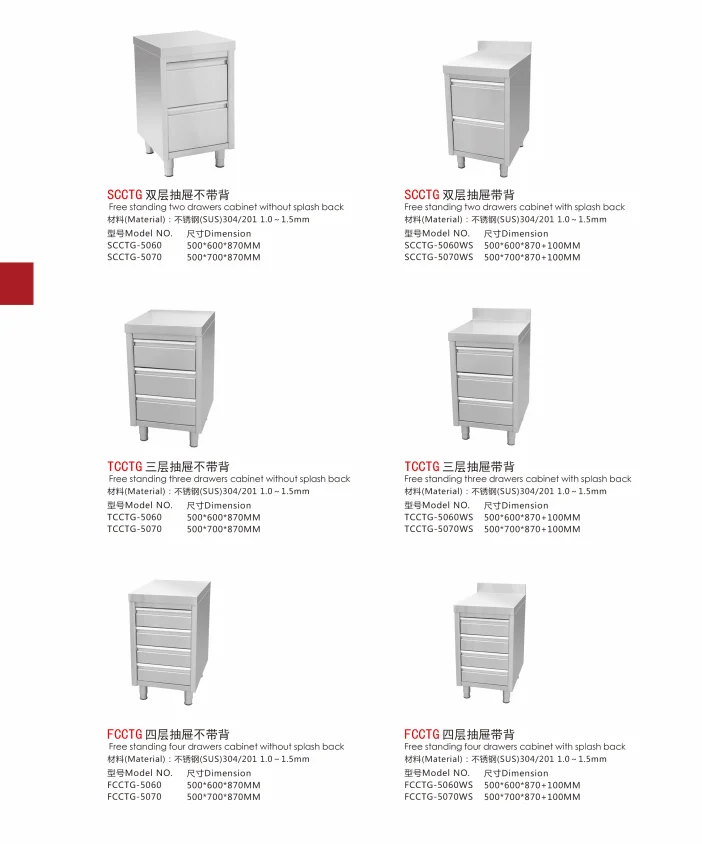 Commercial Kitchen Custom Drawer Cabinets Stainless Steel Drawer ...