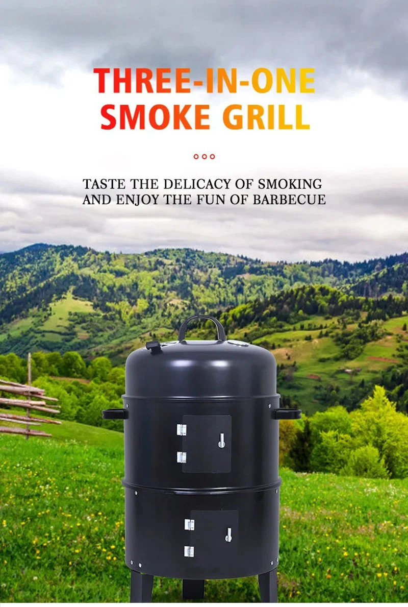 Vertical Barrel Outdoor Barbecue Bbq Smoker Portable Oven Charcoal Bbq ...