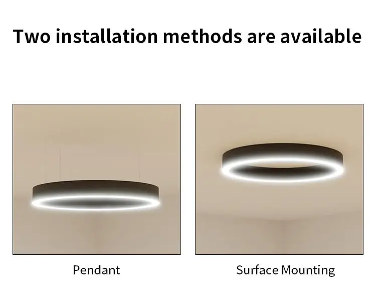 Modern Office Round Ring Led Ceiling Lights Direct Lighting Circular ...