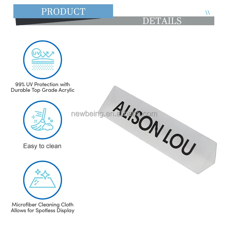 Customized Acrylic Table Nameplate - Triangle Pyramid