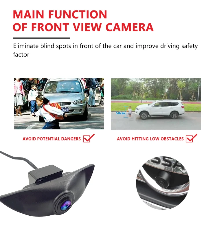 Wemaer Car Front Camera Hd Night Vision Super Wide Car Camera For ...