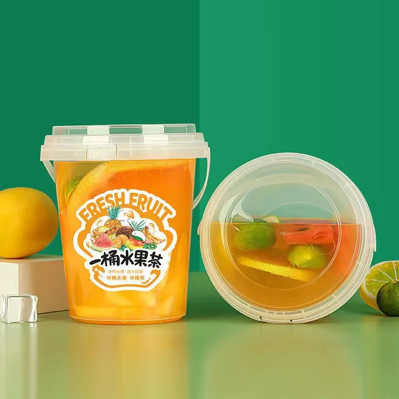 Wholesale Large Capacity Transparent Fruit Tea Bucket Disposable ...