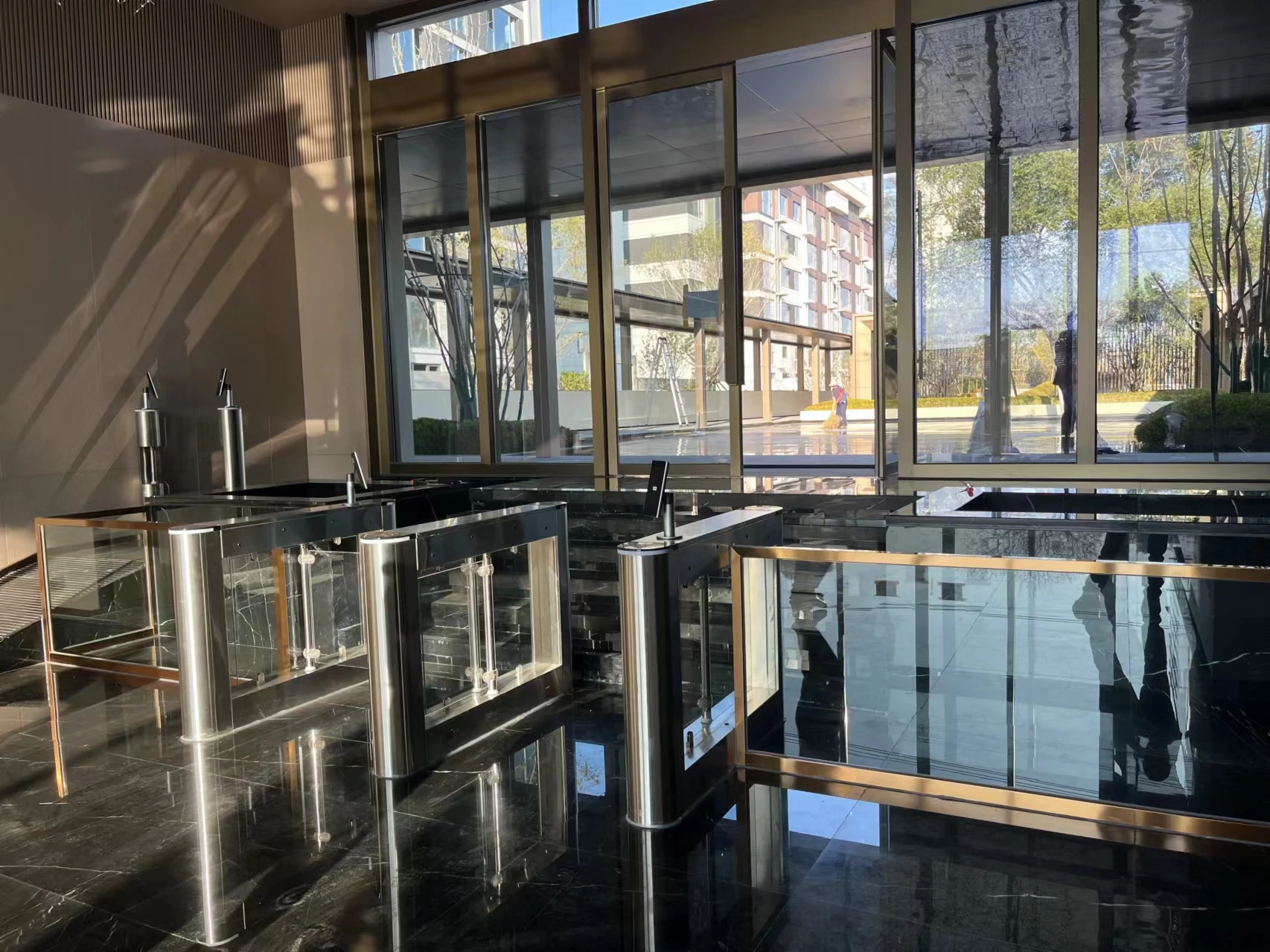 Indoor Office Security High Speed Turnstile Aluminium Swing Gates ...