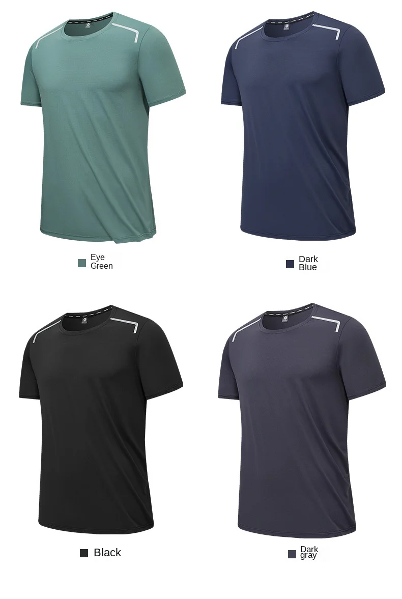 New Men's Quick Drying Elastic Sports T-shirt With Round Neck,Breathable,Sweat-wicking,Fitness ...