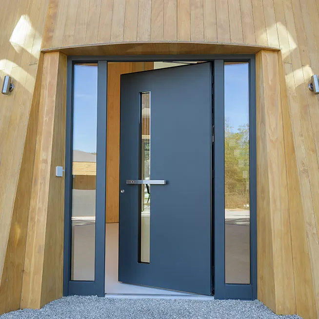 Extra Large Aluminum Entrance Door Solid Wood Front Door with Glass ...