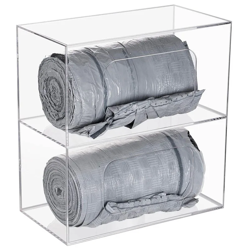 wall mounted Clear acrylic Garbage Bag dispenser Roll Holder plastic ...