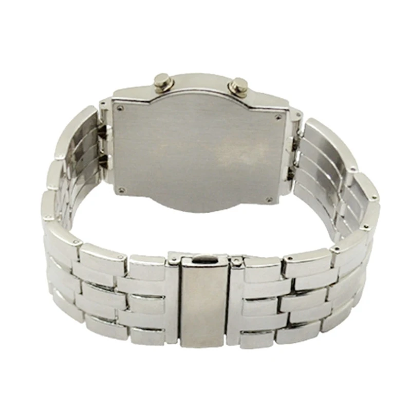 Luxury Men's Stainless Steel Watch with LED Display