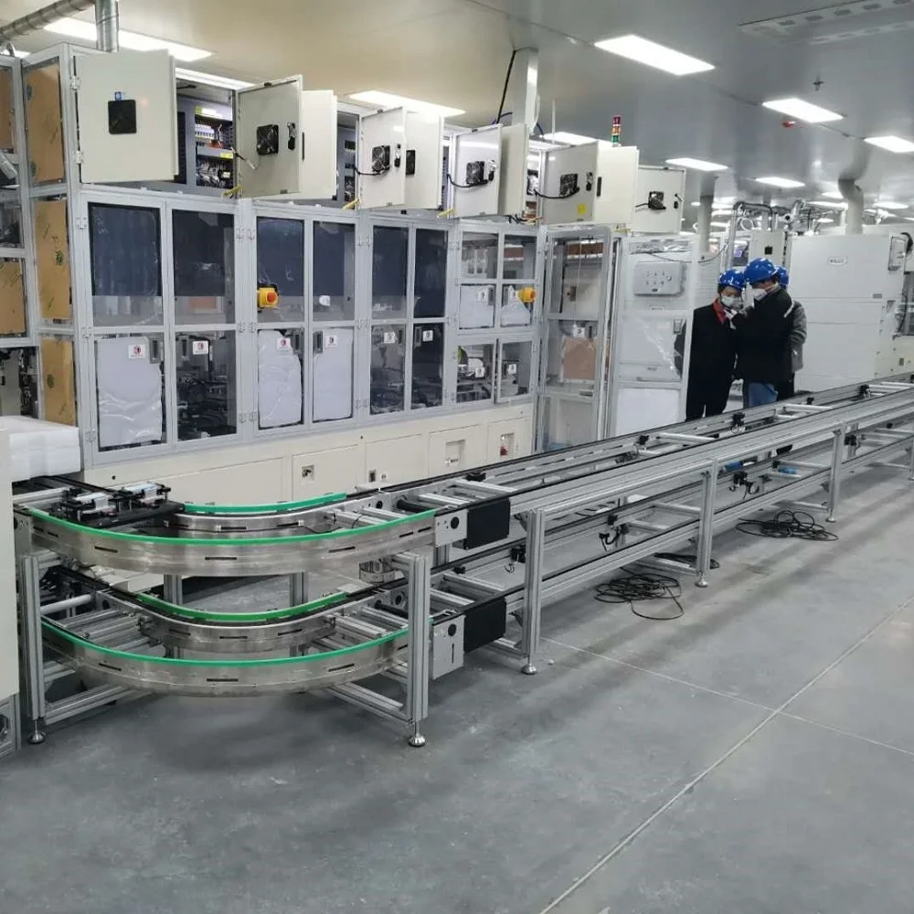 Automation Line With Automatic Pallet Conveyor Belt For Ev Electric Car ...
