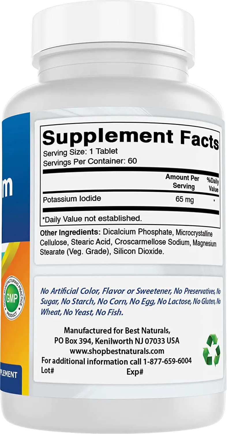 Rts Potassium Iodine Iodate Potassium Iodide Potassium Iodided Tablets ...