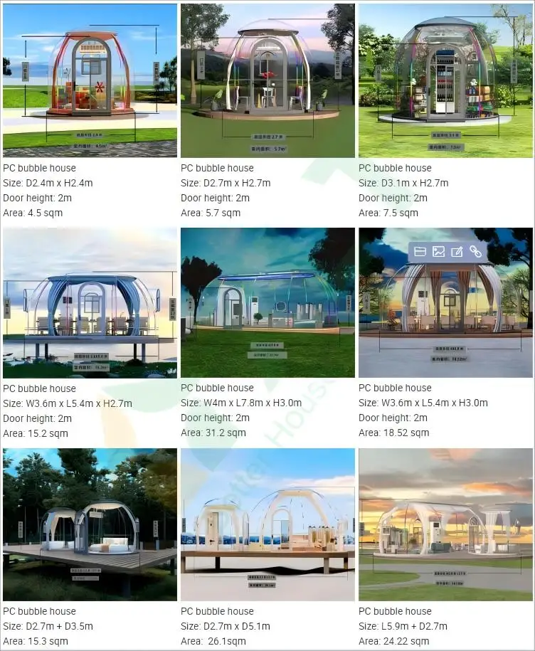 Sturdy PC Bubble House - Modern Transparent Tent Domes