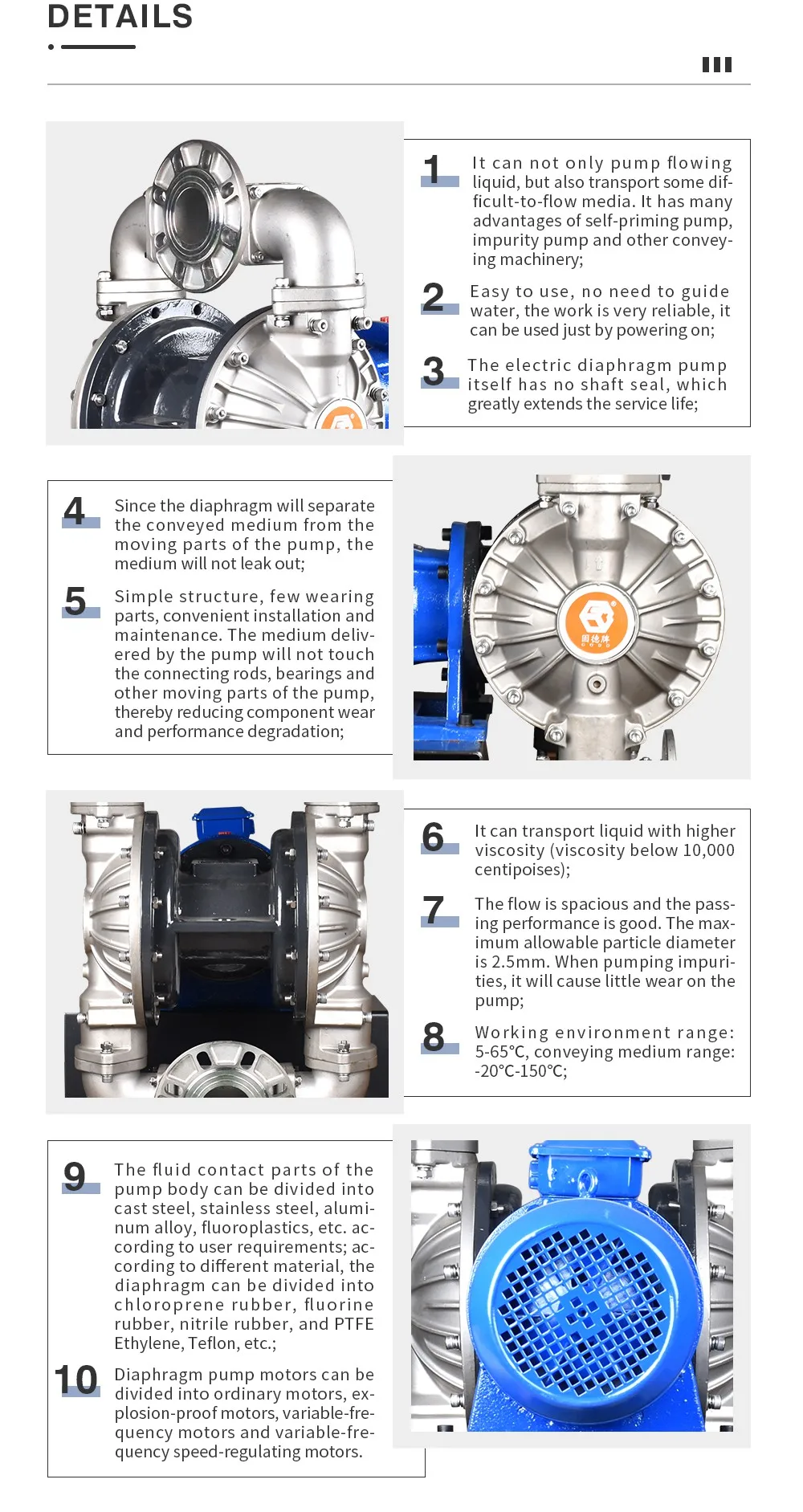 DBY3-80P 3'' Stainless Steel Electric Diaphragm Pump_DBY_Electric Operated Diaphragm Pumps_GODO ...