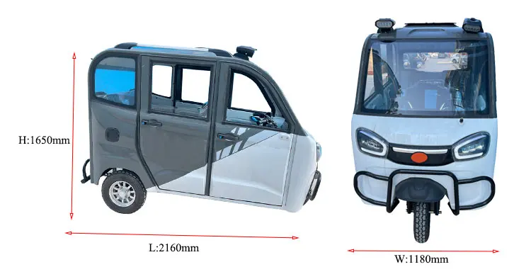 Fully Enclosed 3 Wheel Electric Vehicle with Solar Power