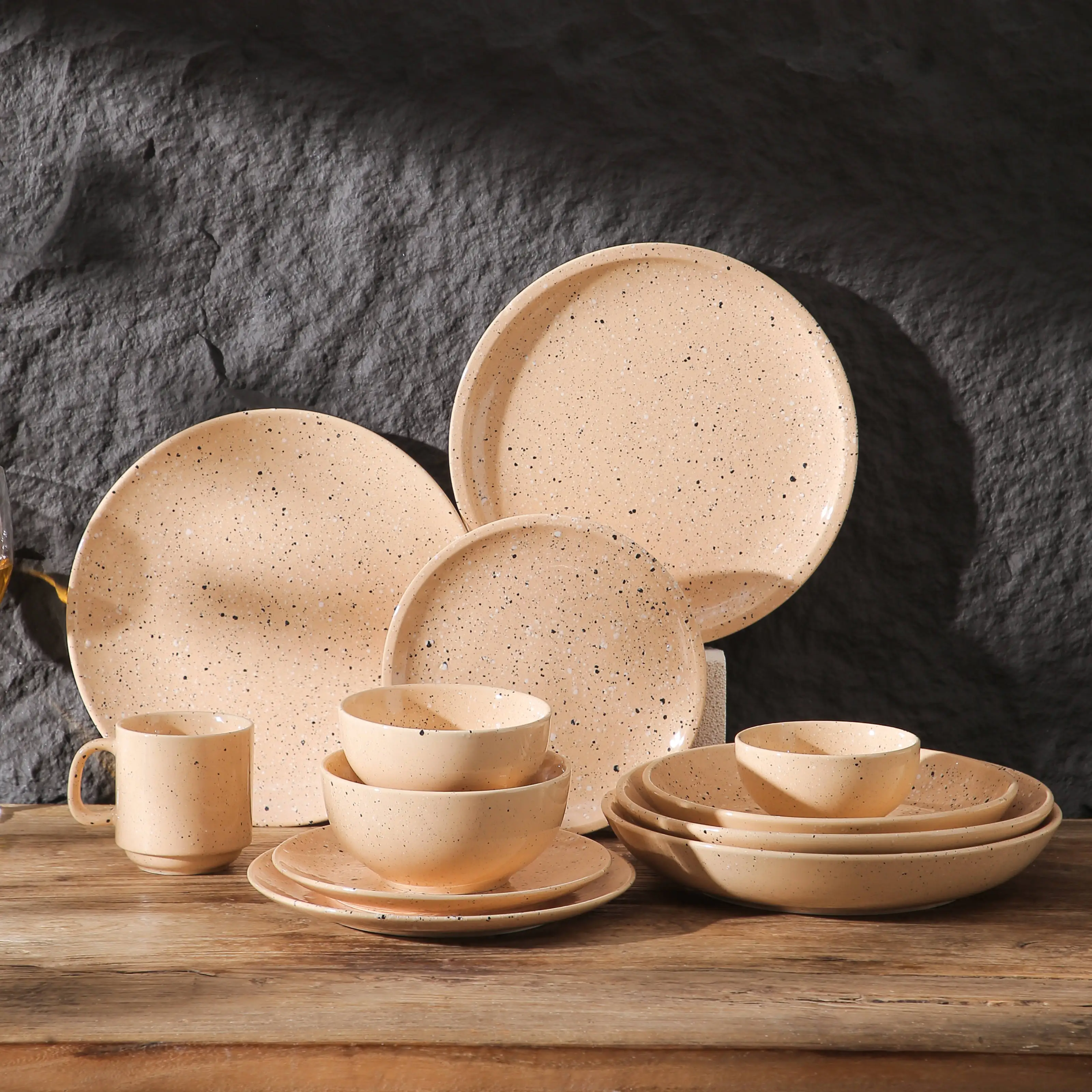 Attractive Splatter Design Nordic Stoneware Serveware Tableware Set ...