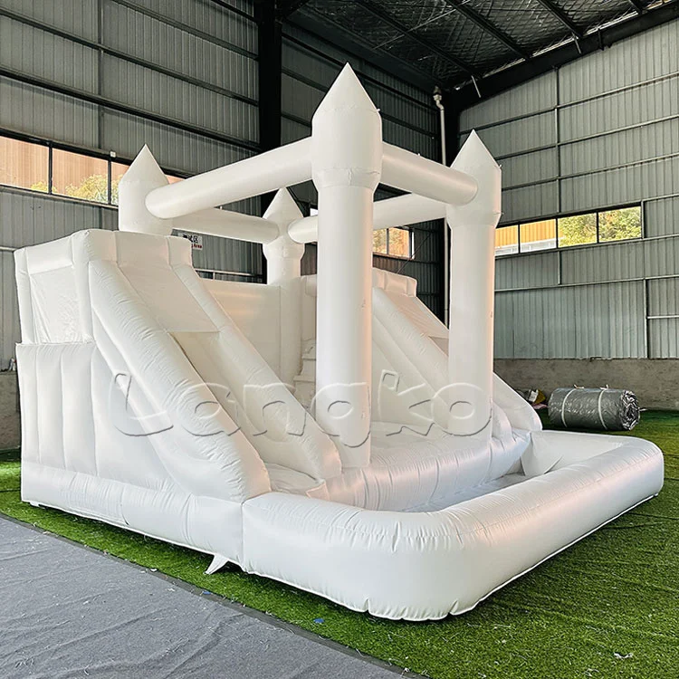 China Langko Inflatables Double White Bouncer Slide Combo Commercial ...