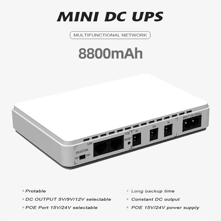 Visench Mini Dc Ups Router Wifi Módem Cámara Cctv Batería De Respaldo ...