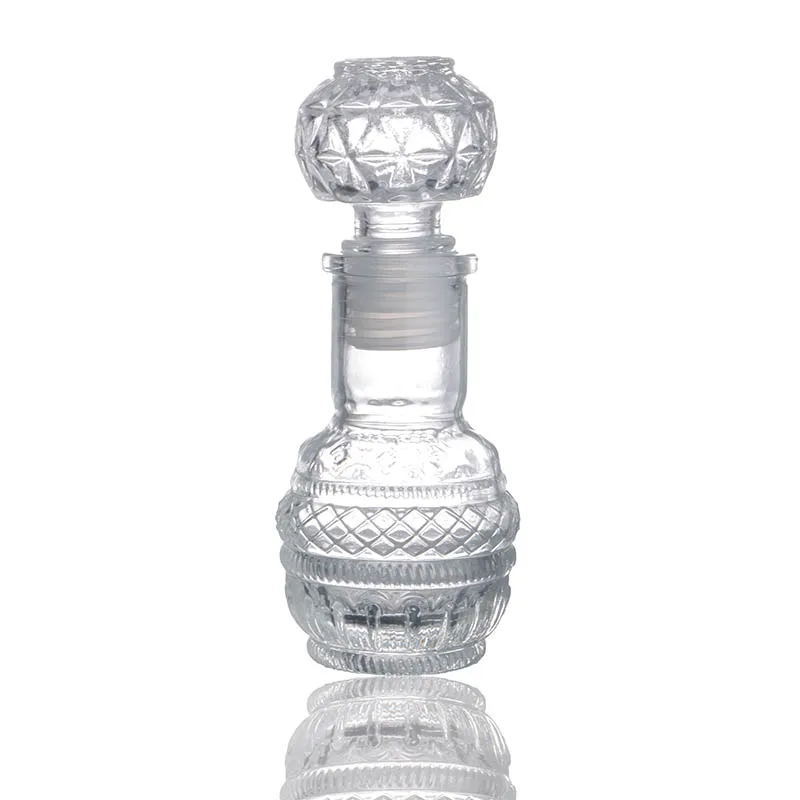 Customize Luxury Mini Liquor Bottle 50ml 100ml Embossed Glass Wine ...