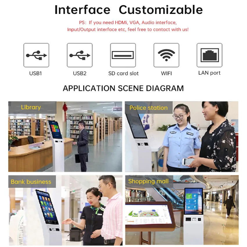 Alibaba.com: TouchWo Self-service Reception Kiosk with passport scanner ...