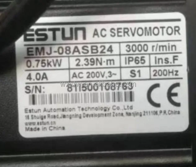 Original Stock EMJ-08ASB24 Estun ESTUN Servo Motor 750W with Hug Brake ...