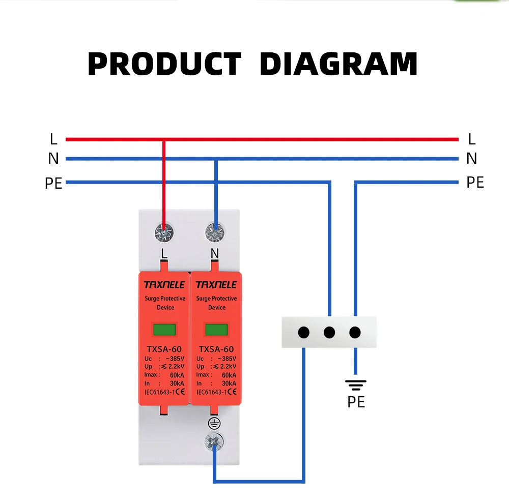 SPD 2P Surge Protector - Reliable Protective Distribution System
