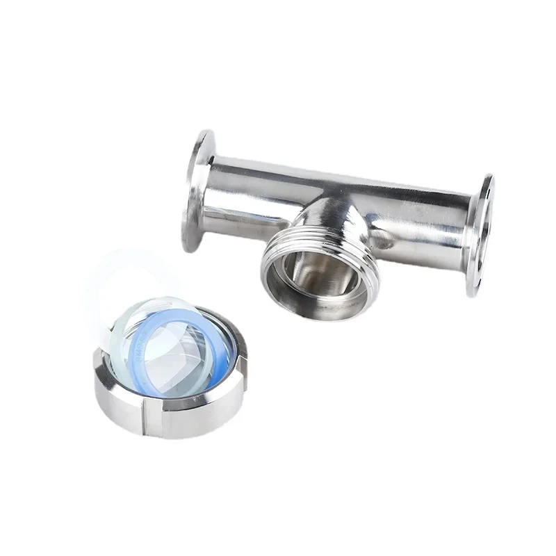 Stainless Steel 304 316l Sanitary Tri Clamp Union Sight Glass Tee Type ...