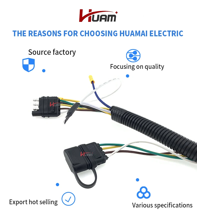 Huam American Trailer Harness,Rv Traction Power Harness 4-pin To 7-pin ...