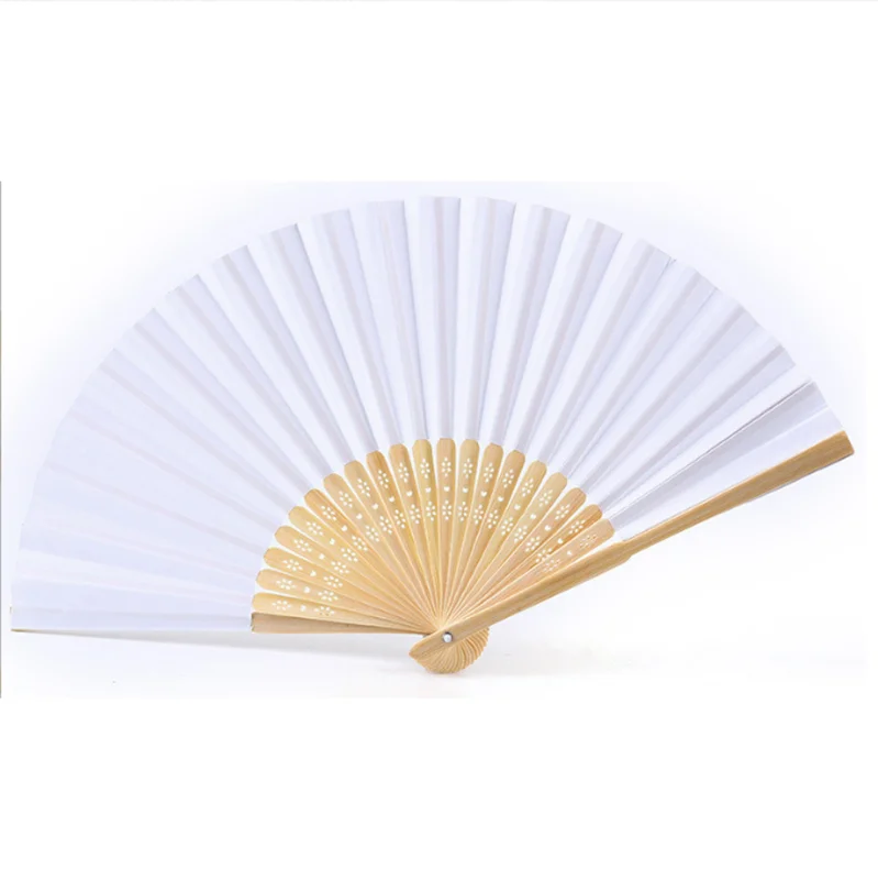 Custom Diy Blank Wooden Fan 21cm Portable Hand Fan White Color Folding ...